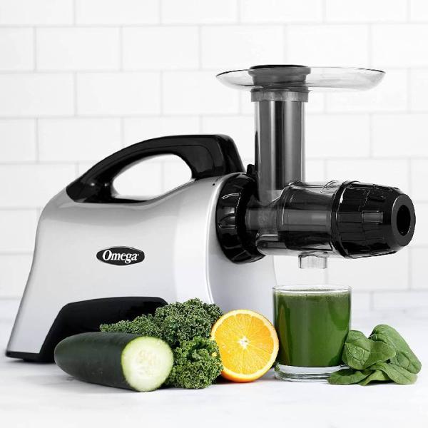 オメガ スロージューサー シルバー Omega Juicer NC1000HDS Juice Extractor and Nutrition System Slow Masticating BPA-FREE with Quiet Motor...