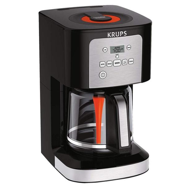 コーヒーメーカー 12カップ ガラスケトル タイマー付 クラップス ブラック KRUPS EC321 Coffee Machine, 12-Cup Programmable Coffee Maker, Professional Perman...