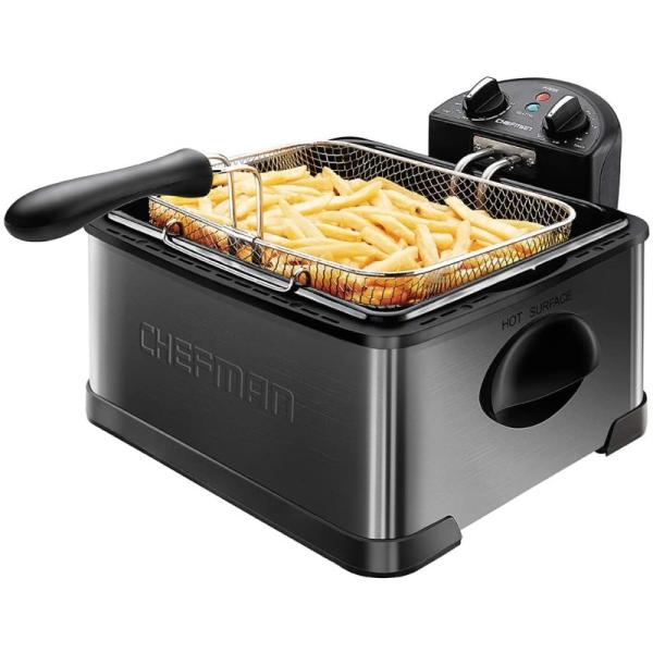 シェフマン フライヤー 4.5L 大容量 Chefman Deep Fryer with Basket Strainer, 4.5 Liter XL Jumbo Size Adjustable Temperature &amp; Timer...