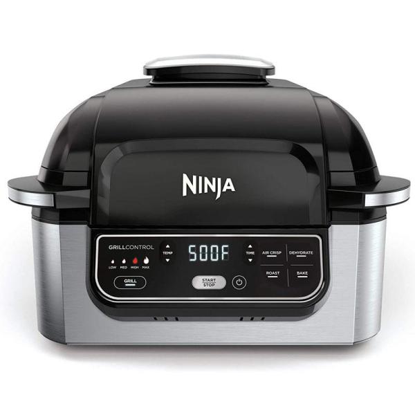 グリル 3.8L ノンフライヤー エアフライヤー 食品乾燥 ニンジャ Ninja Foodi AG301 5-in-1 Indoor Electric Countertop Grill with 4-Quart Air Fryer, Roa...