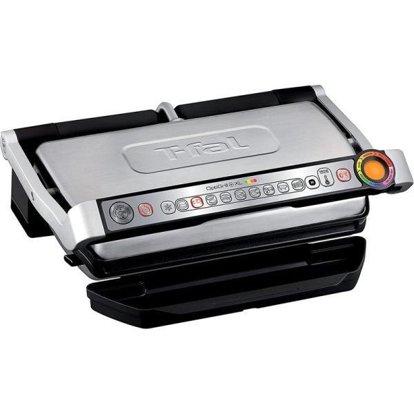 電気グリル パニーニメーカー プレス 自動調理 プレート取り外し T-fal GC722D53 1800W OptiGrill XL Stainless Steel Large Indoor Electric Grill with Remo...