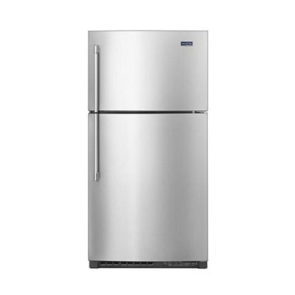 冷蔵庫 冷凍庫 2ドア 幅84cm ステンレス 595L MAYTAG 33-INCH WIDE TOP FREEZER REFRIGERATOR WITH EVENAIR COOLING TOWER- 21 CU. FT. 家電 【代引不可】