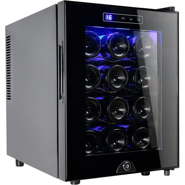 ワインクーラー ワインセラー 最大12本 静音 鍵付 ブラック Miladred 12 Bottle Wine Cooler Refrigerator,Wine Fridge Freestanding with Lock &amp; Dig...