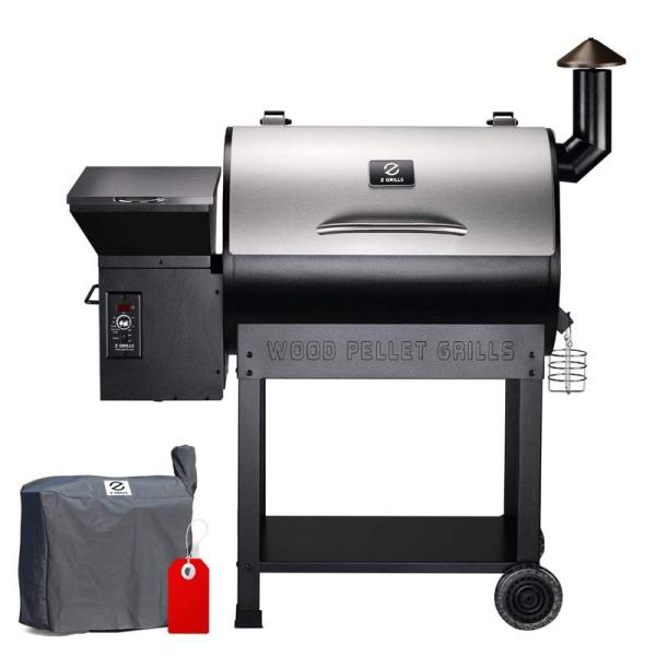 ペレット用 グリル 電気スモーカー 燻製機 温度調節 ステンレス バーベキュー ロースト ベイク Z GRILLS ZPG-7002E 2020 Upgrade Wood Pellet Grill &amp; Smoker, 8 in 1 ...