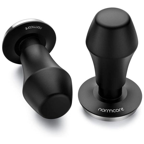エスプレッソ用 タンパー スプリング式 マットブラック Normcore V4 Coffee Tamper - Spring-loaded Tamper Barista Espresso Tamper Mat with 15lb / 25l...