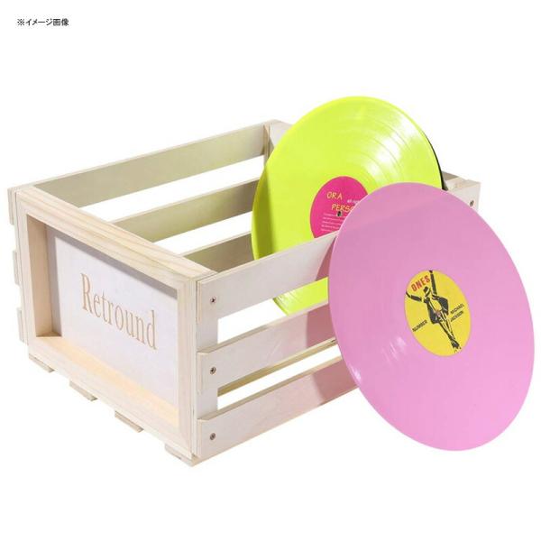 木箱 ウッド ケース クレート レコードサイズ Retround Wooden Crate for Vinyl Record Storage, Retro Disc Box Cube Stackable LP Record Album Sh...