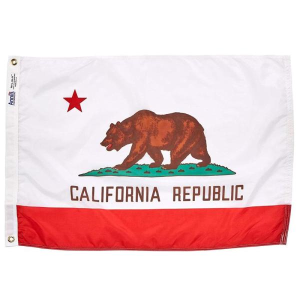 カリフォルニア州 フラッグ 61×91cm ナイロン ベアー 旗 アメリカ製 公式仕様 Annin Flagmakers Model 140450 California Flag Nylon SolarGuard NYL-Glo, 2x3 ...