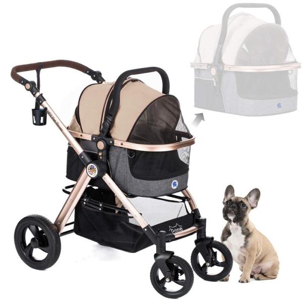 3-in-1 ペット用カート キャリー カーシート ドッグ キャット 犬 猫 HPZ Pet Rover Prime 3-in-1 Luxury Dog/Cat/Pet Stroller (Travel Carrier +Car Seat ...