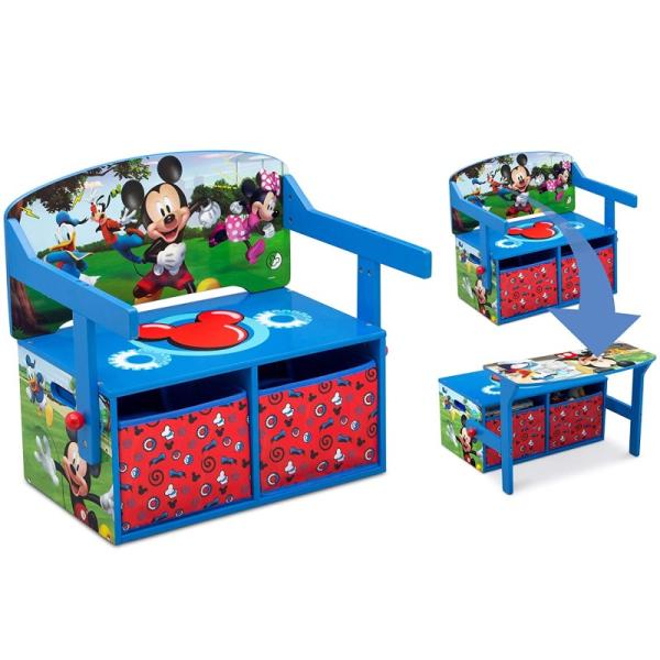 子供用 机 チェアー ベンチ 収納付き ディズニー 椅子 幼児 一台二役 Delta Children Kids Convertible Activity Bench