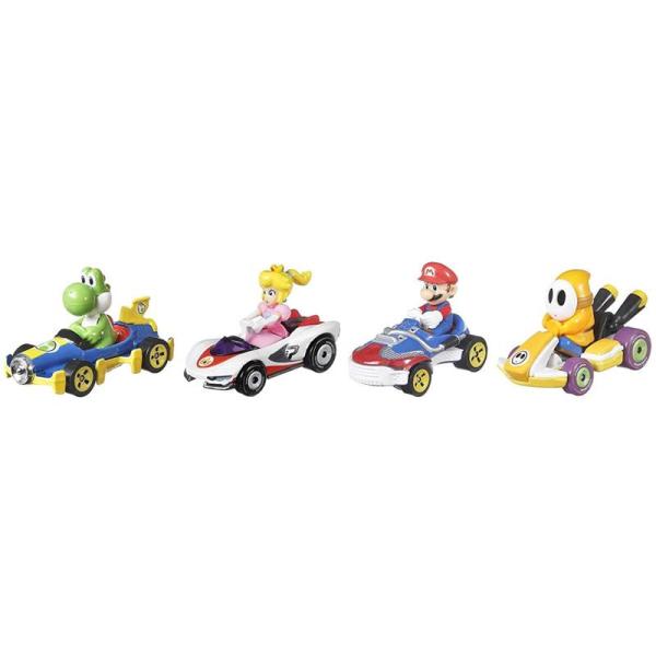 ホットウィール マリオカート おもちゃ 4個セット 車 ヨッシー ピーチ ヘイホー Hot Wheels Mario Kart Vehicle 4-Pack #2, Set of 4 Fan-Favorite Characters Incl...
