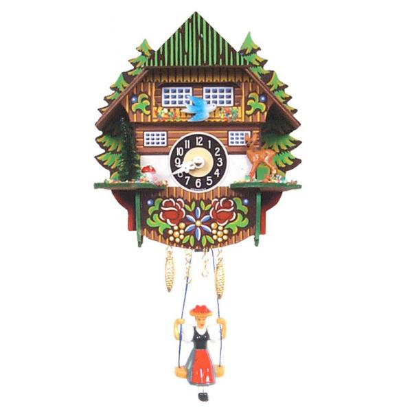 ミニ 壁掛け時計 ドイツ製 からくり時計風 ウォールクロック 16cm ブランコ Engstler Battery-operated Clock 144SQ Country of Origin Germany