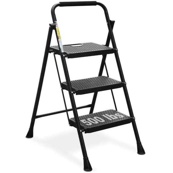 脚立 折りたたみ ステップ 3段 高さ104cm アルミ 227kgまで HBTower 3 Step Ladder, Folding Step Stool with Wide Anti-Slip Pedal, 500lbs Sturdy ...