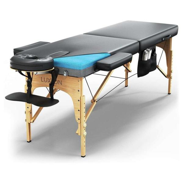 マッサージテーブル 台 折り畳み ポータブル ケース付 Luxton Home Premium Memory Foam Massage Table - Easy Set Up - Foldable &amp; Portable with C...