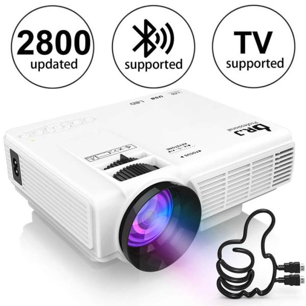 プロジェクター ミニ コンパクト 最大170インチ DR. J Professional HI-04 1080P Supported Mini Projector with 170" Display - 40,000 Hours LED F...