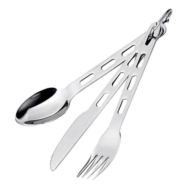 携帯用 フォーク スプーン ナイフ セット リング付 ステンレス アウトドア キャンプ GSI Outdoors - Glacier Stainless 3 Pieces Ring Cutlery for Camping and Backp...