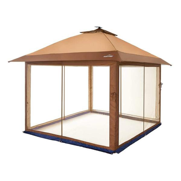 ポップアップ ガゼボ キャノピー モスキートネット 蚊帳 ソーラーLEDライト付 パーティー アウトドア Suntime Outdoor Pop Up Gazebo Canopy with Mosquito Netting and Sola...