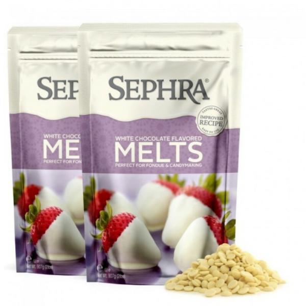 パリパリのコーティング いちごのディップに最適 セフラ メルト ホワイト チョコレート キャンディ&amp;チョコレートファウンテンに最適 Sephra White Chocolate Melts, Candy Making &amp; D...