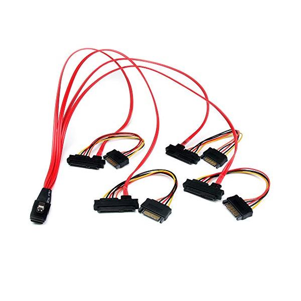 チャネルごとに最大6Gbpsのスループットをサポートデータおよび電力を供給する4つのSFF-8482コネクタ1x SFF-8087コネクタ4口のSFF-8482 SASドライブを1口のSFF-8087 SASコントローラに接続ドライブとMi...