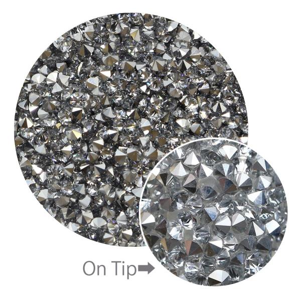 １粒約１ｍｍの円錐状ｍｐクリスタルは１本つけるだけでも一段と豪華なネイルに仕上げます。使用例：ベースまたはカラージェルの塗布後、粘度の高い、ｉｂｄビルダージェル、またはジェルグラフのイクステンションジェルなどを塗布し、硬化させない状態で、全...