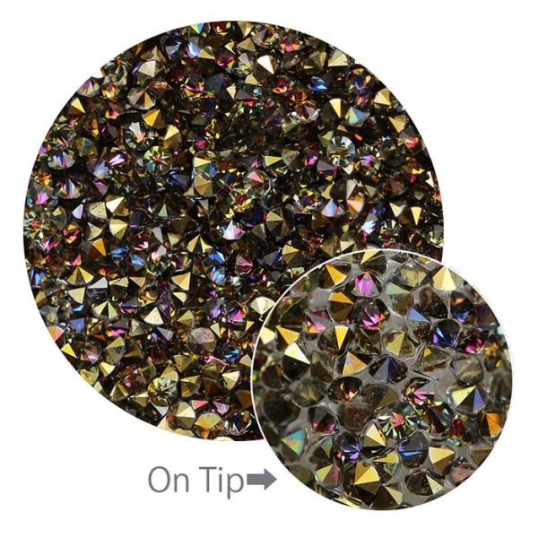 １粒約１ｍｍの円錐状ｍｐクリスタルは １本つけるだけでも一段と豪華なネイルに仕上げます。 使用例：ベースまたはカラージェルの塗布後、 粘度の高い、ｉｂｄビルダージェル、 またはジェルグラフのイクステンションジェルなどを塗布し、 硬化させない...