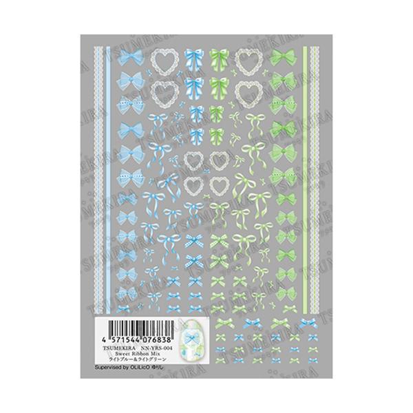 ライトブルー＆ライトグリーンシフォン・サテン・チェックのリボンを色々なデザインに使えるよう、バラエティ豊かなテイストとサイズで詰め込みました！ライン状のシフォンリボンは重ねてレースアップにしたり、チェックやストライプにも使える万能デザインで...