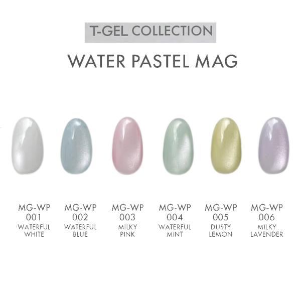 T-GEL COLLECTION カラージェルWARTER PASTEL MAGカラー　全6色MG-WP001 ウォータフルホワイトMG-WP002 ウォータフルブルーMG-WP003 ミルキーピンクMG-WP004 ウォータフルミントMG...