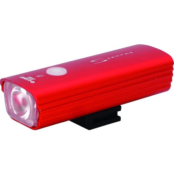 SERFAS サーファス LEDヘッドライト USL-200 レッド200ルーメン 本体サイズ：長さ88.4mm×幅31mm×厚さ22.5mm（台座込31mm)参考重量：142g（ブラケット込み）3段階で充電残量を表示点灯モード(点灯時間の...