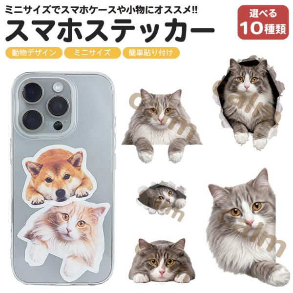 アニマルステッカーインパクトのあるかわいいアニマルステッカー。スマホケースなど小物への貼り付けにオススメです。簡単貼り付けステッカーを貼り付けたい場所のほこりや汚れを綺麗にして、台紙からステッカーを剥がして貼り付けるだけ！挟んで装着ステッカ...