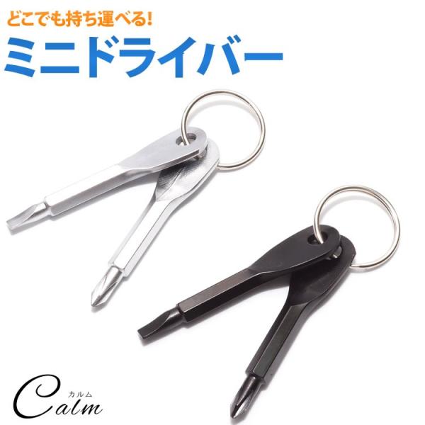 キーリング付きで鍵と一緒に携帯できる♪キーリング付きで鍵と同じようなサイズ!!キーホルダーの代わりに使うことで、いつでもどこでもドライバーを携帯できます。お得な2本セットプラスドライバーとマイナスドライバーの2本セット。より幅広い場面に対応...