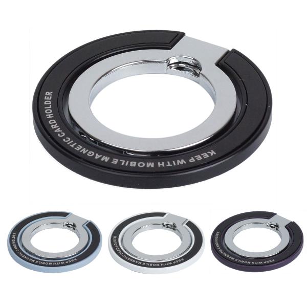 Magsafe対応マグネット式スマホリング。商品サイズ：約58mm 厚さ約4mm重量：約42g商品仕様：マグネット式吸着対応機種：MagSafe対応機種製造国：中国※ケースでご利用の際は、MagSafe対応のケースが別途必要です。　通常のケ...