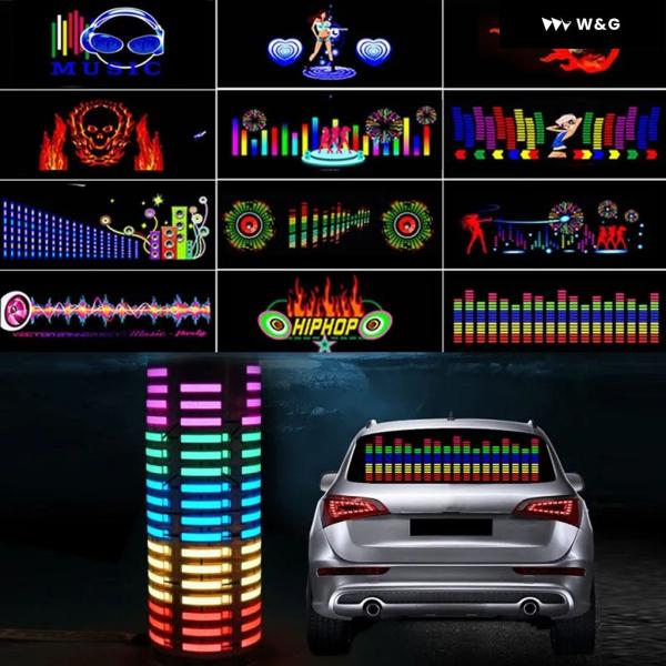 車用 ステッカー 音楽リズム LEDフラッシュライトランプ 車リア フロントガラス 装飾 ライト サウンドアクティベートイコライザー コントロール ボックス 付き カスタムパーツ アクセサリー 交換用部品Voltage:12 VSize:4...