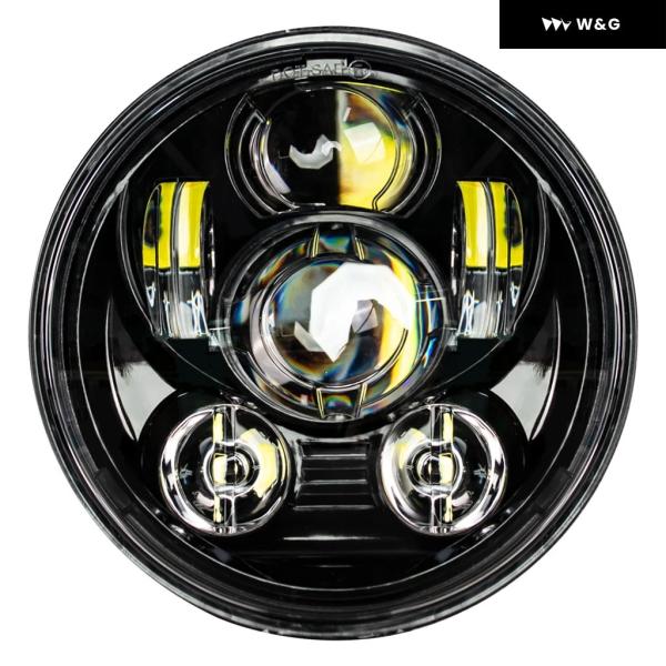 5.75インチ LED ヘッドライト DRL ハーレー スポーツスター 1200 XL1200L カスタム XL1200C 883 XL883 883L XL883R 48 ヘッドランプ 5-3/4インチ用 カスタムパーツ アクセサリー 交...