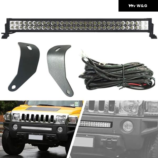 車用30インチ 180W カーブLED ライトバー アンダー隠し バンパー グリル 取り付け ブラケット 付き ハマーH3 2006-2010用 カスタムパーツ アクセサリー 交換用部品Degree:30-60Working Tempera...