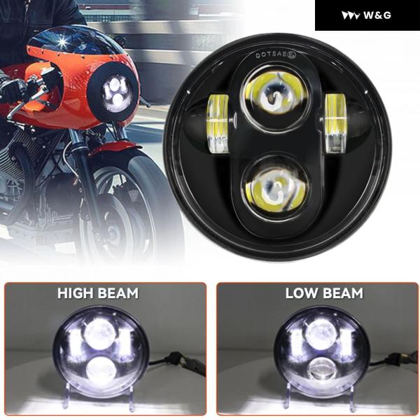 オートバイ バイク アクセサリー 5.75インチ LED ヘッドランプ 5-3/4インチ LED ヘッドライト HI/LOビーム IRON 883 DYNA STREET BOB FXDB SPORTSTER用 カスタムパーツ アクセサリー...