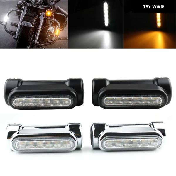 ブラック/クローム オートバイ バイク LED バー スイッチバック ドライビングライト / ウィンカーライト ハーレー オートバイ バイク ツーリング ビクトリー用 カスタムパーツ アクセサリー 交換用部品Hign-concerned C...