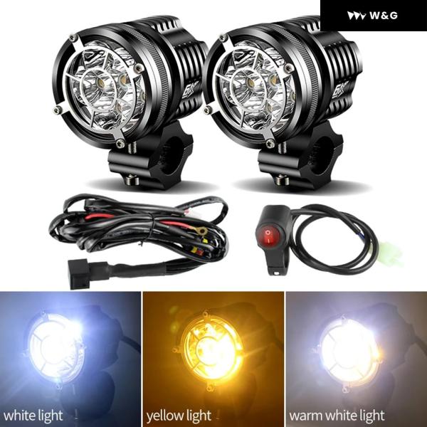 1セット 120W LED オートバイ バイク ヘッドライト スポットライト モト LED ランプ スズキ BMW ホンダ フロント ブラケット オートバイ バイク フォグ パッシングライト用 カスタムパーツ アクセサリー 交換用部品Hig...