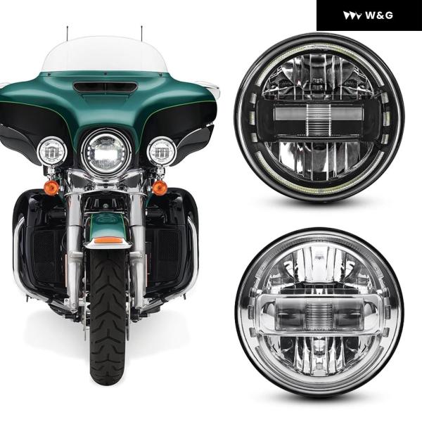 オートバイ バイク ヘッドライト 7インチプロジェクション ヘッドライト LEDライト ハーレー ダビッドソン ツーリングロッド ファットボーイ用アクセサリー カスタムパーツ アクセサリー 交換用部品Wattage:60WBrand Nam...