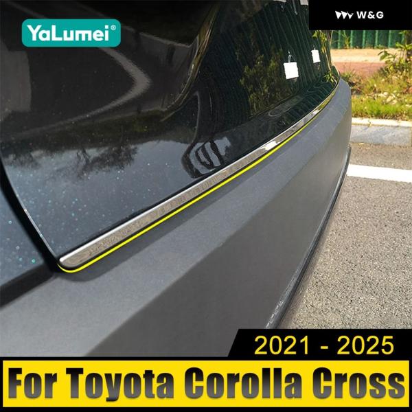 トヨタ カローラ クロス XG10 2021-2023 2024 2025 ステンレス リア トランク テールゲート ドアストリップカバー トリム ストリップ ステッカー カスタムパーツ アクセサリー 交換用部品Hign-concerned...