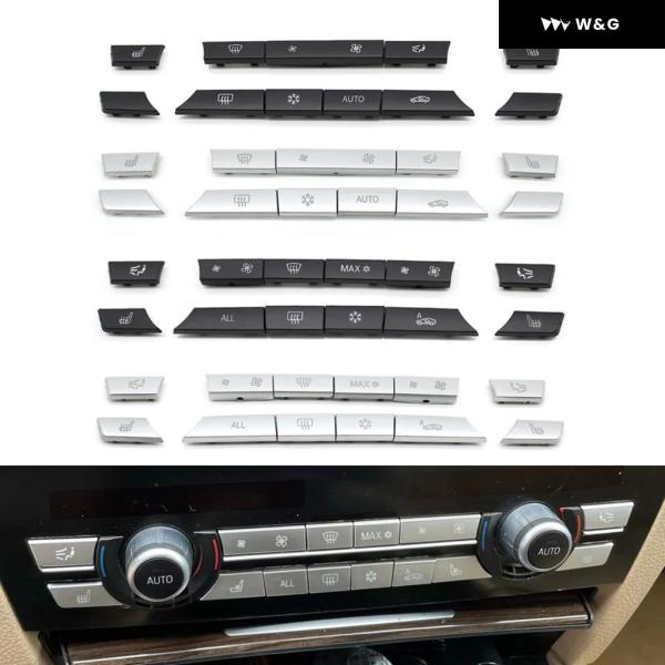 シルバーブラック コンソール ダッシュボード エアコン AC コントロール スイッチ ボタン カバー BMW 5 6 7シリーズF10 F18 F06 F12 F01 F02 520 523 カスタムパーツ アクセサリー 交換用部品Item...