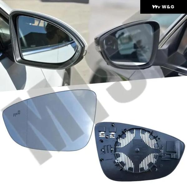 VW GOLF 7 7.5 VII GTI MK7 GTD GTE R-LINE 2013-2020 車用 ヒーター付きサイドリアミラー ガラス ブラインド スポットアシスト 5G0857521 5G0857522 カスタムパーツ アクセサ...