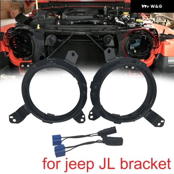 2PCS マウント ブラケット 7インチ LED ヘッドライト ラウンドリング ジープ ラングラー JL 2018 2019 + ヘッドライト マウント ランプ ホルダー カスタムパーツ アクセサリー 交換用部品Hign-concerned...