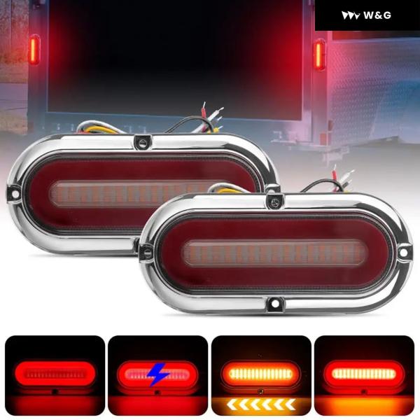 144LED 3IN1 テールライト 7インチ オーバル シーケンシャル ウィンカーライト DRL ブレーキランニングランプ 12V 24V トラック トレーラー 大型 トラック バン SUV カスタムパーツ アクセサリー 交換用部品Hig...