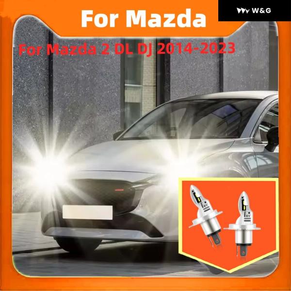 2X H4 9003 HB2 ハイロービーム 車用LED ヘッドライト バルブ CANバス 6000K CSP 3570 ダイオード ランパーダ マツダ 2 DL DJ 2014-16-2023 カスタムパーツ アクセサリー 交換用部品Hi...