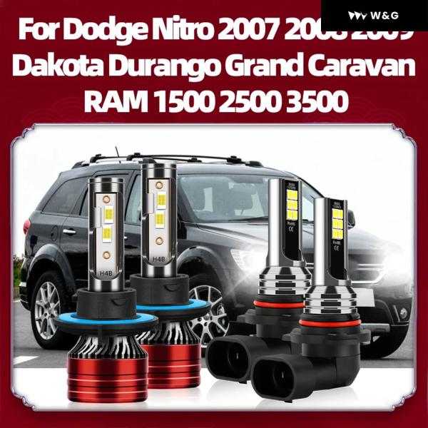 車用LED ヘッドライト 28000LM オート ヘッドランプ 6000K フォグランプ ダッジ ナイトロ 2007-2009 ダコタ デュランゴ グランドキャラバン RAM 1500 2500 3500 カスタムパーツ アクセサリー 交換...