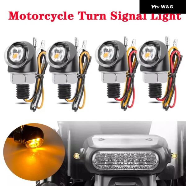 8MM ミニ オートバイ バイク LED ウィンカーライト DRL アルミ インジケーター フロント リアライト テールブレーキランプ カフェレーサー チョッパーBattery Included:NoHign-concerned Chemi...