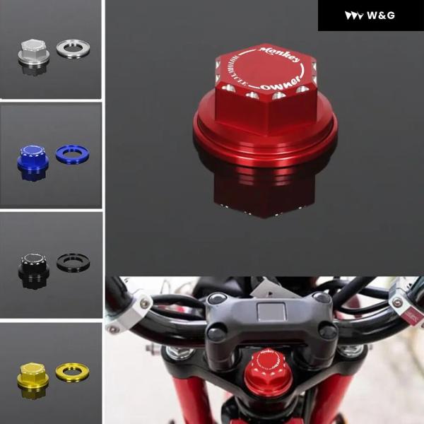 MOTORFIETS 3D CNC アルミ HEX ステアリングステムナットキャップワッシャーカバー ホンダ MONKEY 125 2018-2024Protective parts:OtherHign-concerned Chemical...