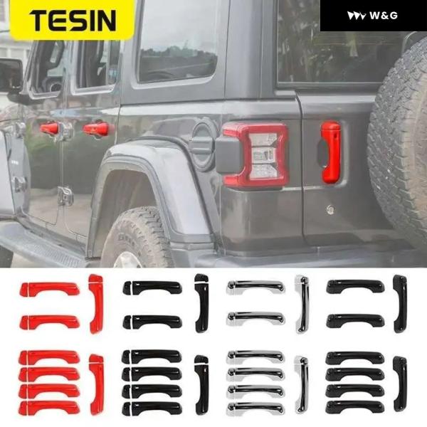 ジープ ラングラー JL 2018+ 車外装サイドドアハンドル テールゲートハンドル デコレーションカバー ステッカー ジープ ラングラー JL カスタム パーツ アクセサリーHign-concerned Chemical:NoneSpec...