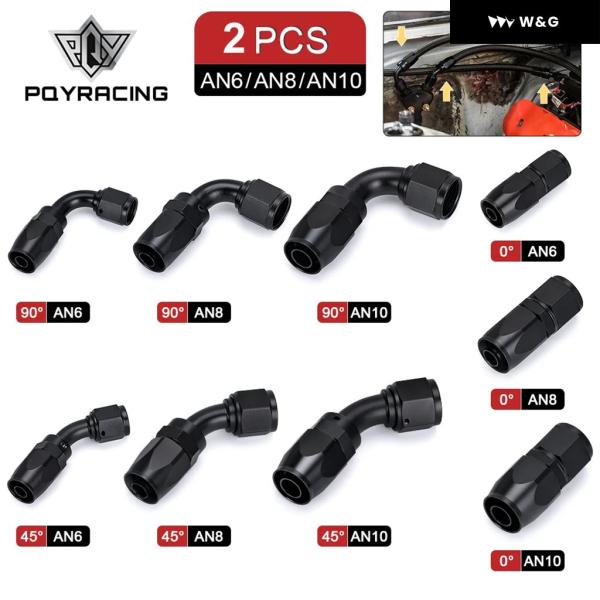 AN6 AN8 AN10 ストレート 45 90 180度 オイル燃料スイベルホースエンドフィッティング オイルホースエンドアダプターキット ブラック カスタム パーツ アクセサリーSpecial Features:0External Te...