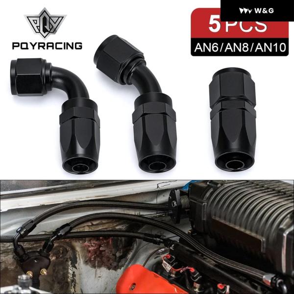 5個 AN4 AN6 AN8 AN10 ストレート 45 90 180度 オイル燃料スイベルホースエンドフィッティング オイルホースエンドアダプターキット 供給 カスタム パーツ アクセサリーSpecial Features:0Extern...