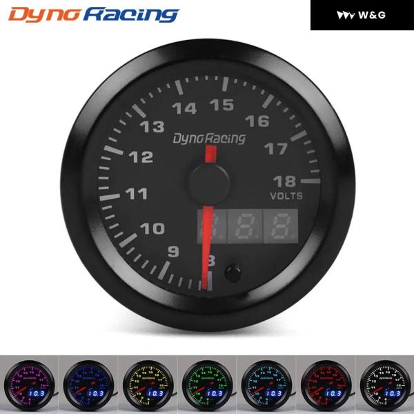 DYNORACING 52MM デュアルディスプレイ電圧計 7色 LED電圧計 8-18V 電圧計 ステッピングモーター付き車用メーター 車用メーター カスタム パーツ アクセサリーHign-concerned Chemical:NoneO...
